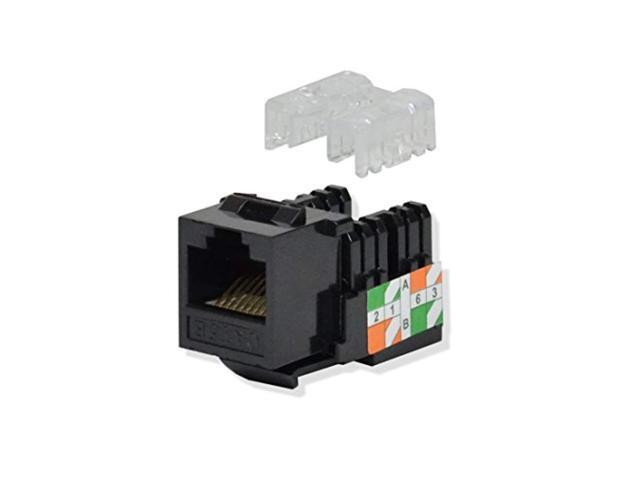 Click here for 5 pack lot Keystone Jack Cat5e Black Network Ether... prices