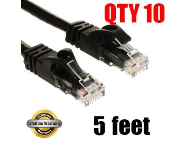 Click here for imbaprice 10 pack 5 feet cat6 snagless ethernet ca... prices