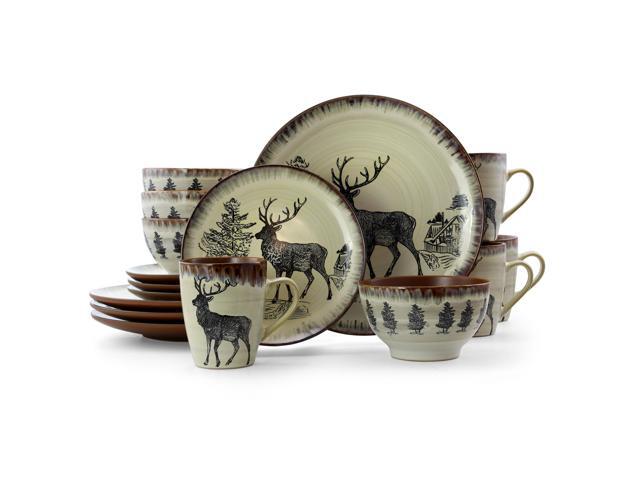 Click here for Elama Majestic Elk 16 Piece Luxurious Stoneware Di... prices