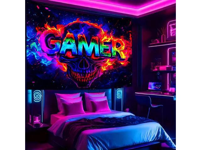 Click here for Glow in The Dark Skull Theme Games Tapestry 2D Fla... prices