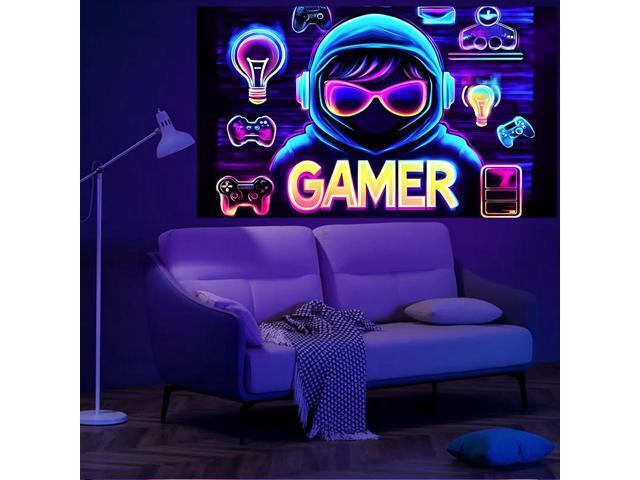 Click here for Glow in The Dark Mysterious Gamer Tapestry 2D Flat... prices