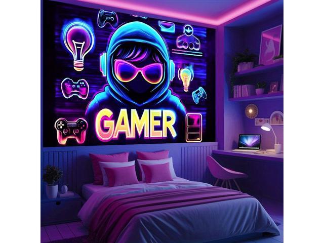 Click here for Glow in The Dark Mysterious Gamer Tapestry 2D Flat... prices