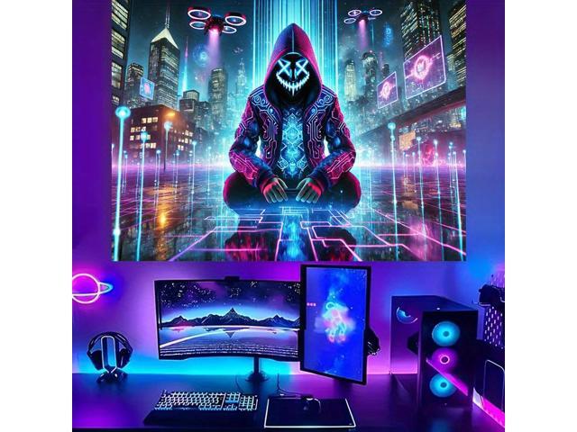 Click here for Glow in The Dark Masked Man Gamer Tapestry 2D Flat... prices