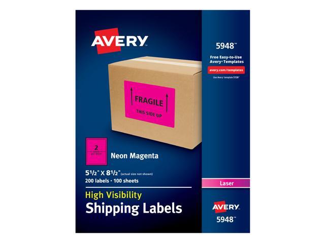 Click here for Avery Neon Shipping Label Laser 5 1/2 x 8 1/2 Neon... prices