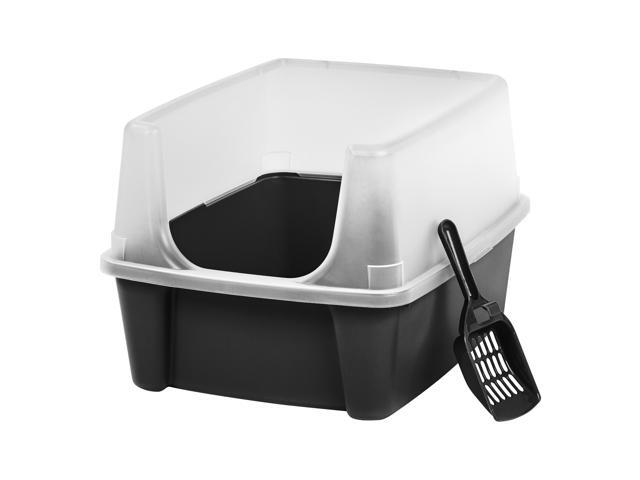Click here for IRIS Open-Top Cat Litter Box with Shield and Scoop... prices
