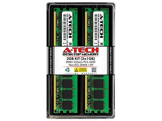 Click here for A-Tech 2GB (2x1GB) DDR2 533MHz DIMM PC2-4200 UDIMM... prices