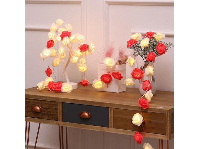 Click here for 9.84 Ft 20 LED Rose Flower Lights String Battery O... prices