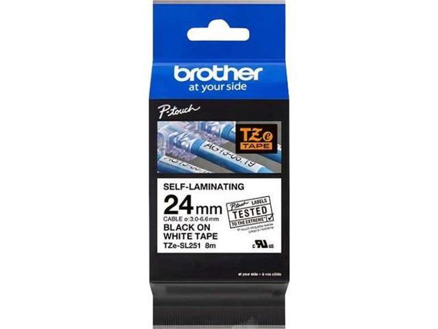Click here for TZeSL251 Brother Black on White 24 mm Self-Laminat... prices
