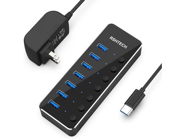 Click here for Powered USB Hub RSHTECH Type C to 7 Port USB 3.0 D... prices