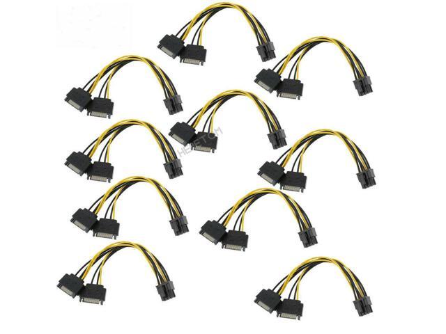 Click here for FOR 10PCS Dual 15 Pin Male Cable To (6+2) 8 Pin Ma... prices