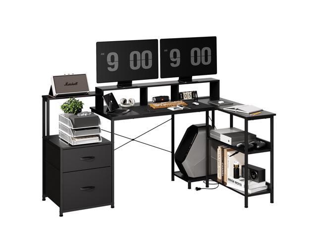 Click here for Jicheng L Shaped Desk Desk with File Drawer  73 Re... prices