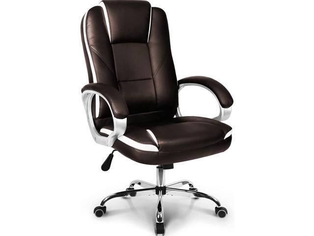 NEO CHAIR Office Chair Computer Desk Chair Gaming - Ergonomic High Back Cushion Lumbar Support with Wheels Comfortable Brown Leather Racing Seat...
