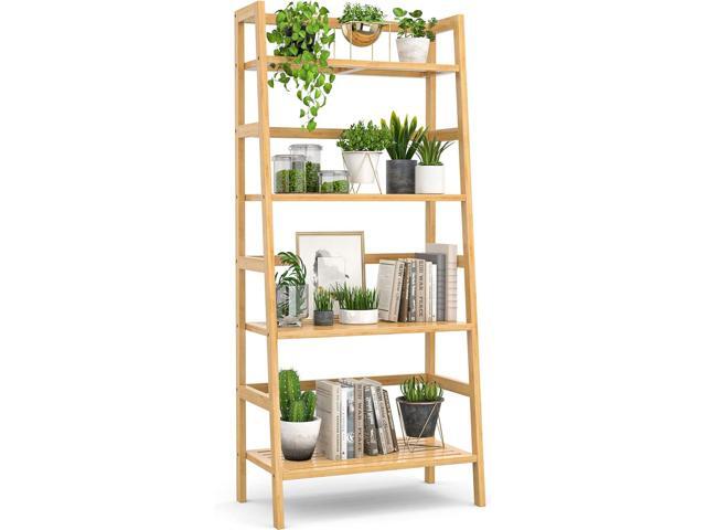 Click here for Homykic Bamboo Bookshelf 4-Tier Ladder Shelf  49.2... prices