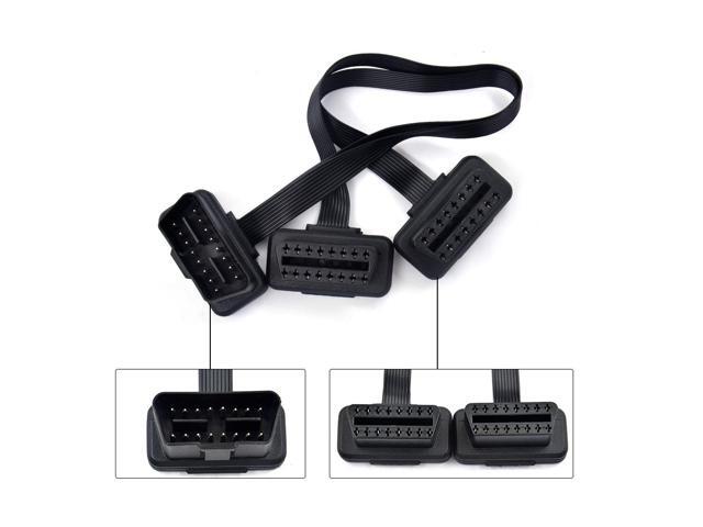 Click here for Dual Female Y Splitter Elbow 16Pin OBD 2 Extender... prices