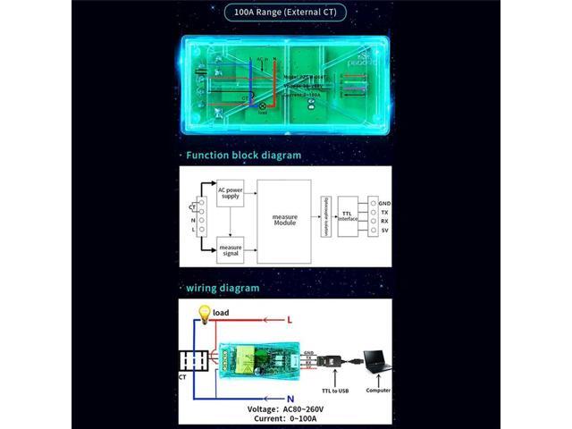 Click here for For 100A PZEM 004T 3.0 Wattmeter with Case+Open CT... prices