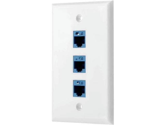 Click here for FOR 1Pack 3-Port Ethernet Wall Plate  RJ45 Wall Pl... prices