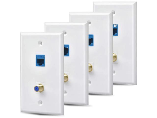 Click here for FOR 4 Packs Ethernet Coax Wall Plate Outlet with 1... prices