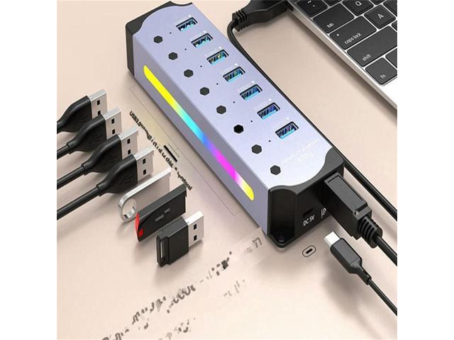 Click here for FOR USB 3.0 Hub  7-Port RGB Hub With LED Strip Dyn... prices