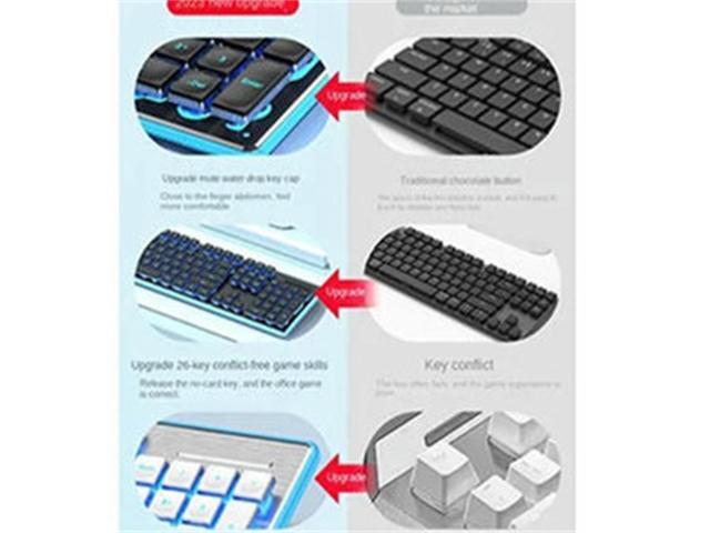 Click here for FOR Wired Mechanical Keyboard with Mouse LED Silen... prices