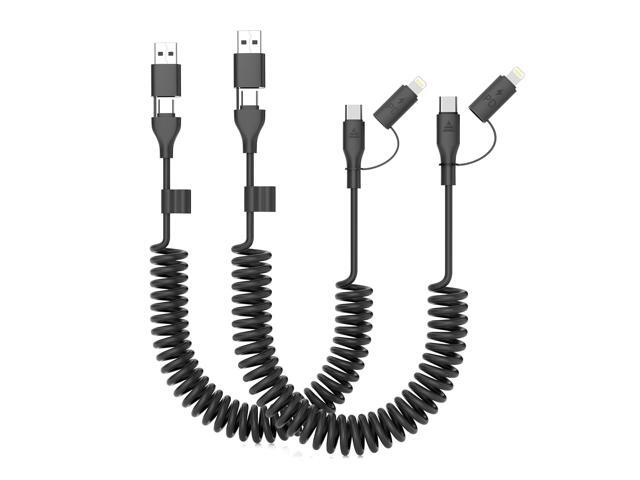 Click here for 2 Pack Coiled USB C to C & Lightning Cable 3FT iPh... prices