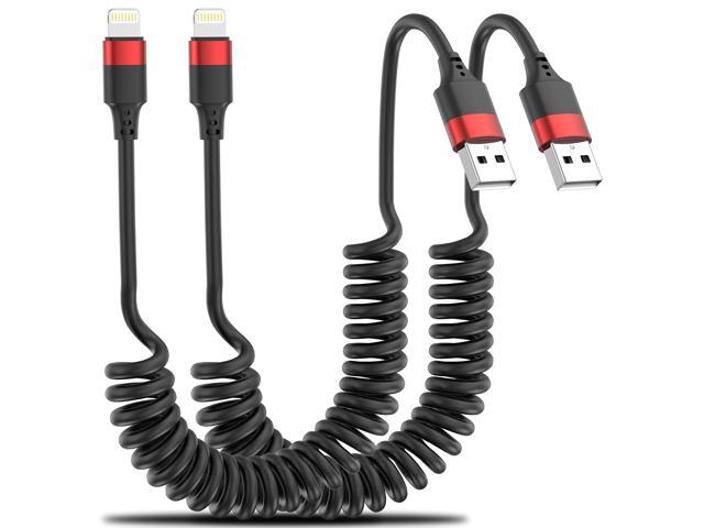 Click here for Coiled Lightning Cable for Car  2 Pack iPhone CarP... prices