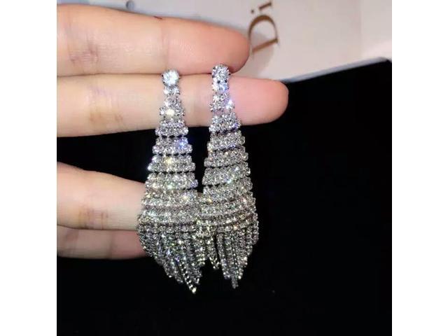 Click here for Super Flash Diamond Two-color Tassel Earrings for... prices