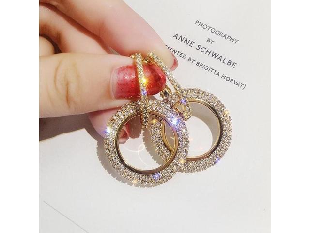 Click here for Rhinestone Crystal Earrings Round Earrings for Wom... prices