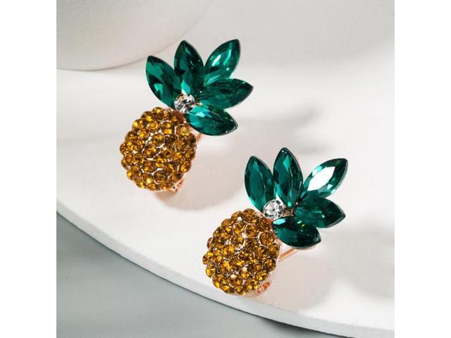 Click here for 1 Pair Alloy Inlaid Colorful Rhinestone Pineapple... prices