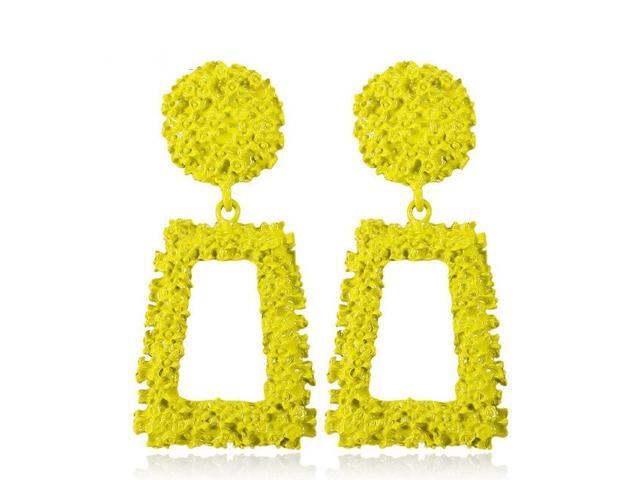 Click here for Exaggerated Scrub Geometric Earrings Trapezoidal L... prices