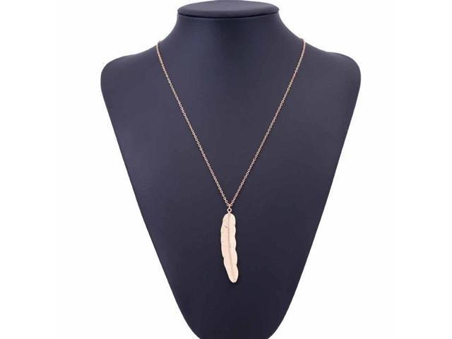 Click here for Vintage Long Necklace Jewelry Simple Feather Penda... prices