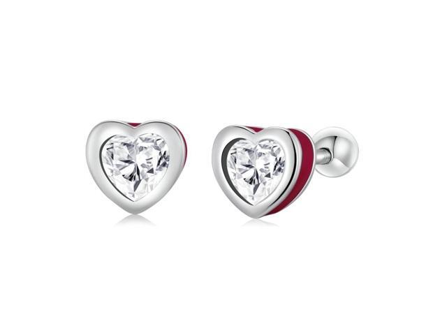 Click here for S925 Sterling Silver Heart Zircon Ear Stud Women E... prices