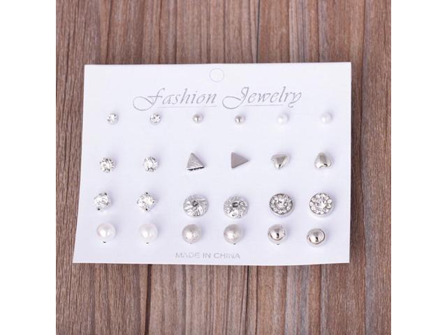 Click here for 12 Pair Sets Assorted Multiple Stud Earrings Jewel... prices