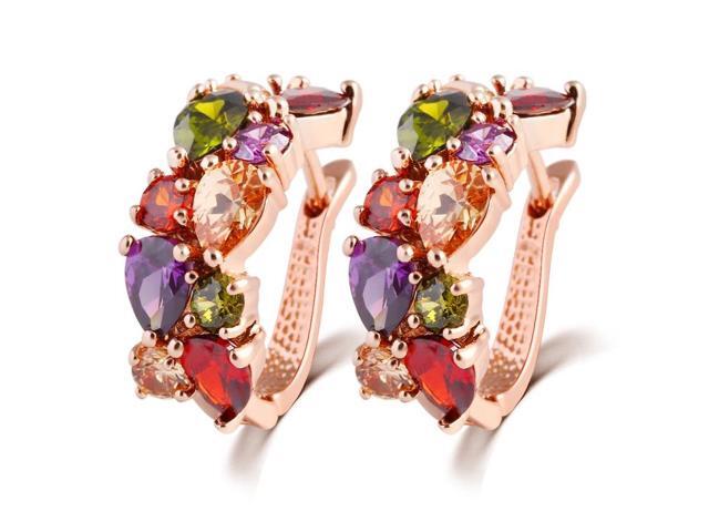 Click here for 1 Pair Colorful Zircon Earrings Stud Jewelry For W... prices