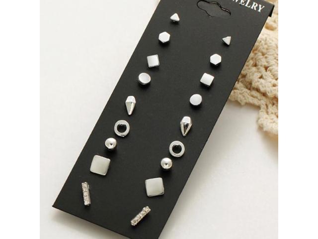 Click here for 9 Pair Sets Assorted Multiple Stud Earrings Jewelr... prices