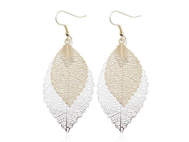 Click here for Double-layered Leaves Tassel Earrings Simple Retro... prices
