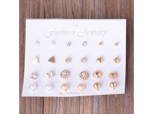Click here for 12 Pair Sets Assorted Multiple Stud Earrings Jewel... prices
