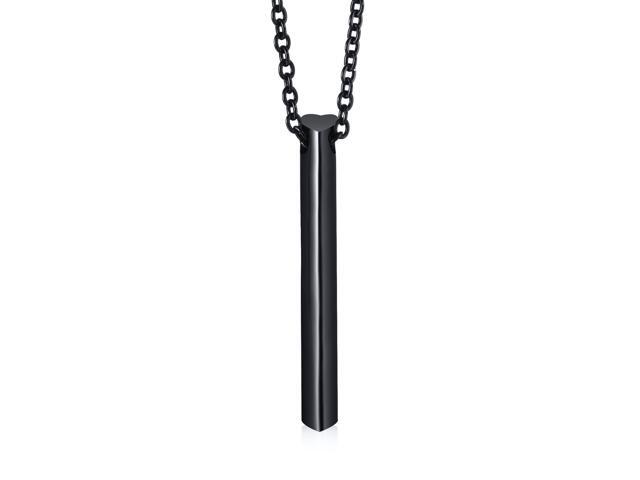 Click here for Black Heart Necklace Stainless Steel Vertical Bar... prices