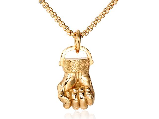 Click here for Gold Plated Stainless Steel Fist Pendant Boxing Sp... prices