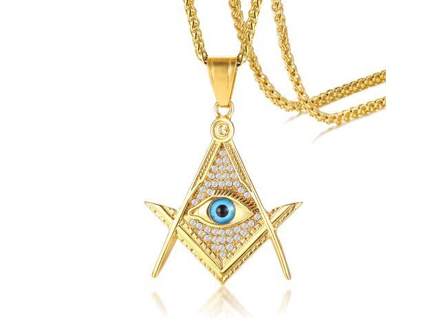 Click here for Men Women Stainless Steel Rhinestone Evil Eye Pend... prices