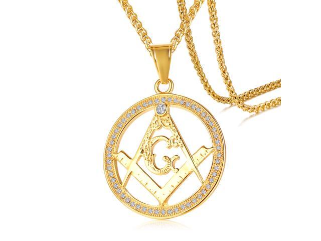 Click here for Stainless Steel Inlay Rhinestone Round Freemason M... prices