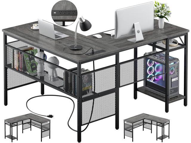 Click here for Unikito L Shaped Computer Desk with USB Charging P... prices