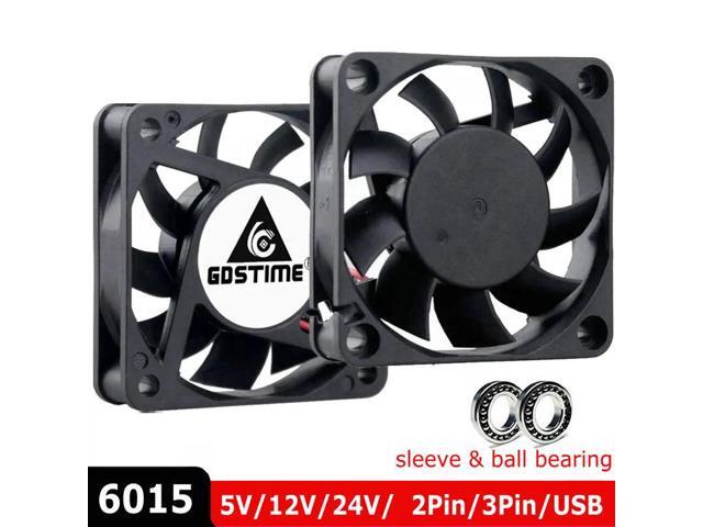 Click here for 2Pcs/Lot 6015 60MM 5V 12V 24V 2Pin 3Pin USB Fan 60... prices