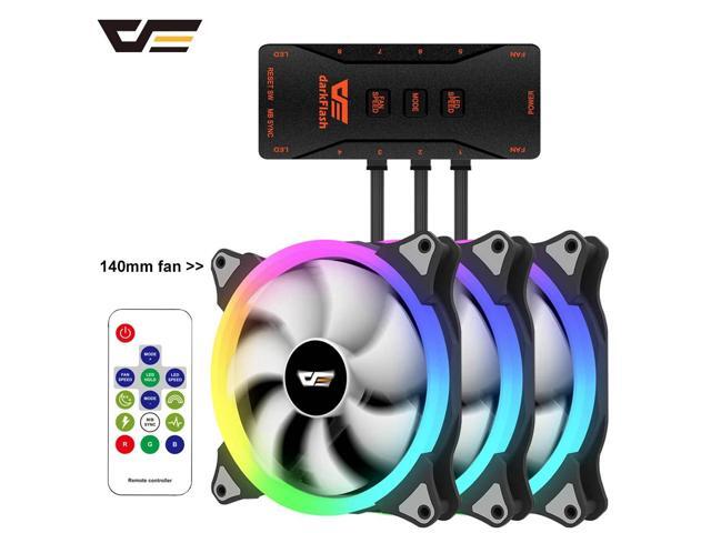 Click here for Computer PC Case Fan 140mm RGB LED Speed Adjust 3p... prices
