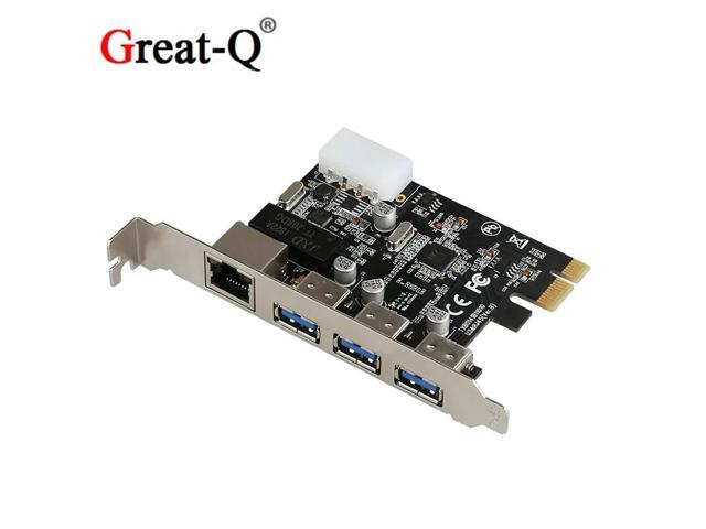 Click here for PCIe to External 3 ports USB 3.0 RJ45 Gigabit Ethe... prices