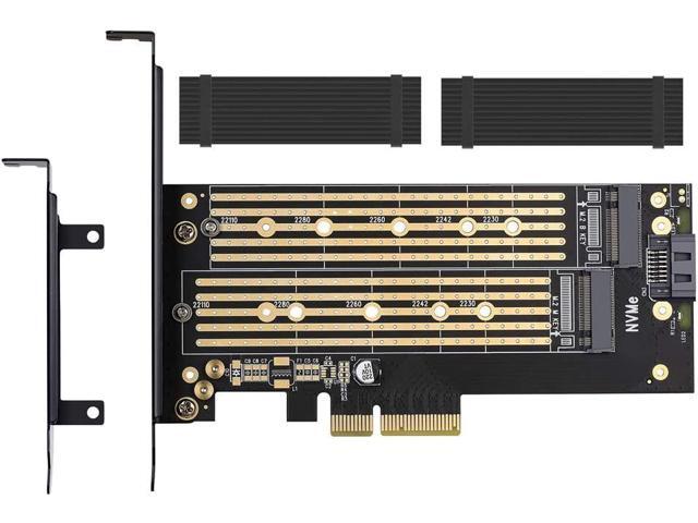 Click here for Dual M.2 PCIE Adapter for SATA or PCIE NVMe SSD wi... prices