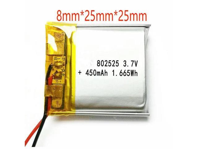 Click here for FOR 2 Pcs 3.7V 450mAh 802525 Polymer Ion 2.0mm Con... prices