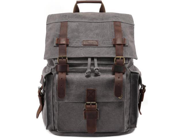 Click here for Kattee Mens Leather Canvas Backpack Large Bag Trav... prices
