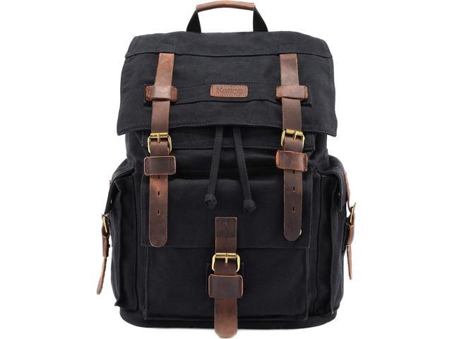 Click here for Kattee Mens Leather Canvas Backpack Large School B... prices