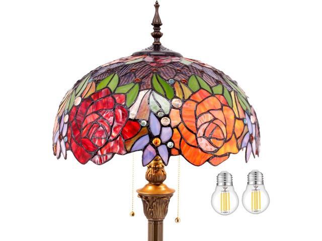 Click here for WERFACTORY Tiffany Floor Lamp Red Yellow Rose Stai... prices