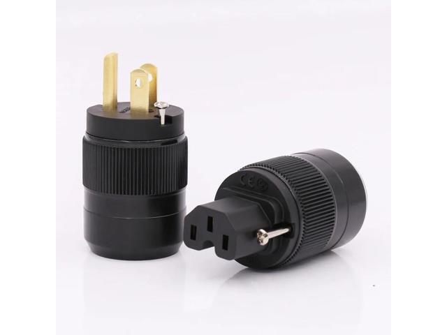 Click here for one pair Gold Plated US mains plug  connector audi... prices